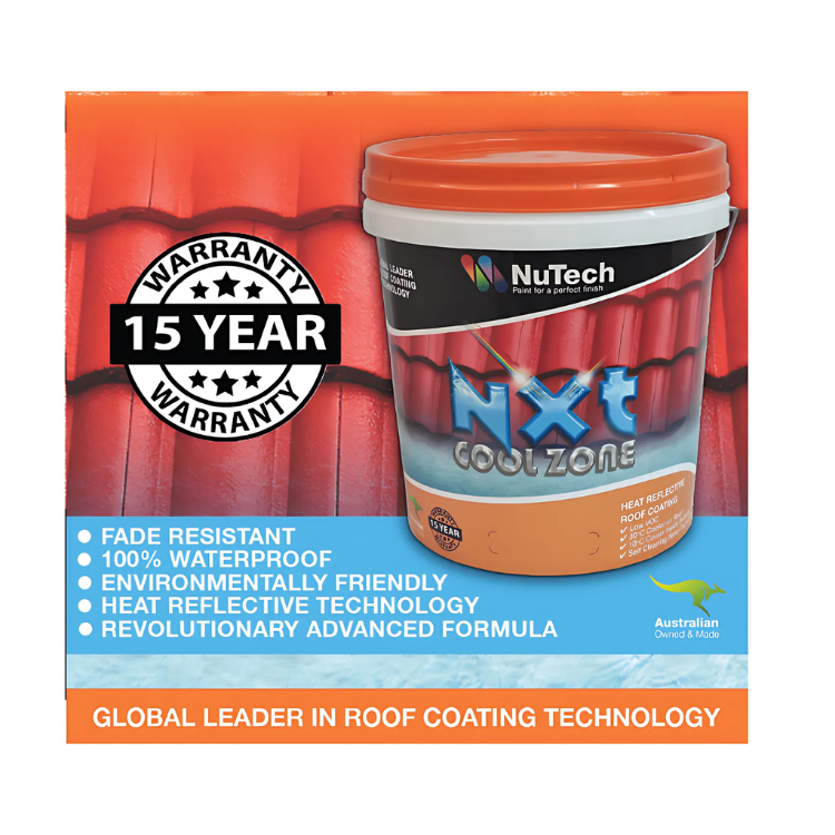 Nutech NXT Cool Zone Roof Coating - Water Based, Low VOC & 100% Waterproof