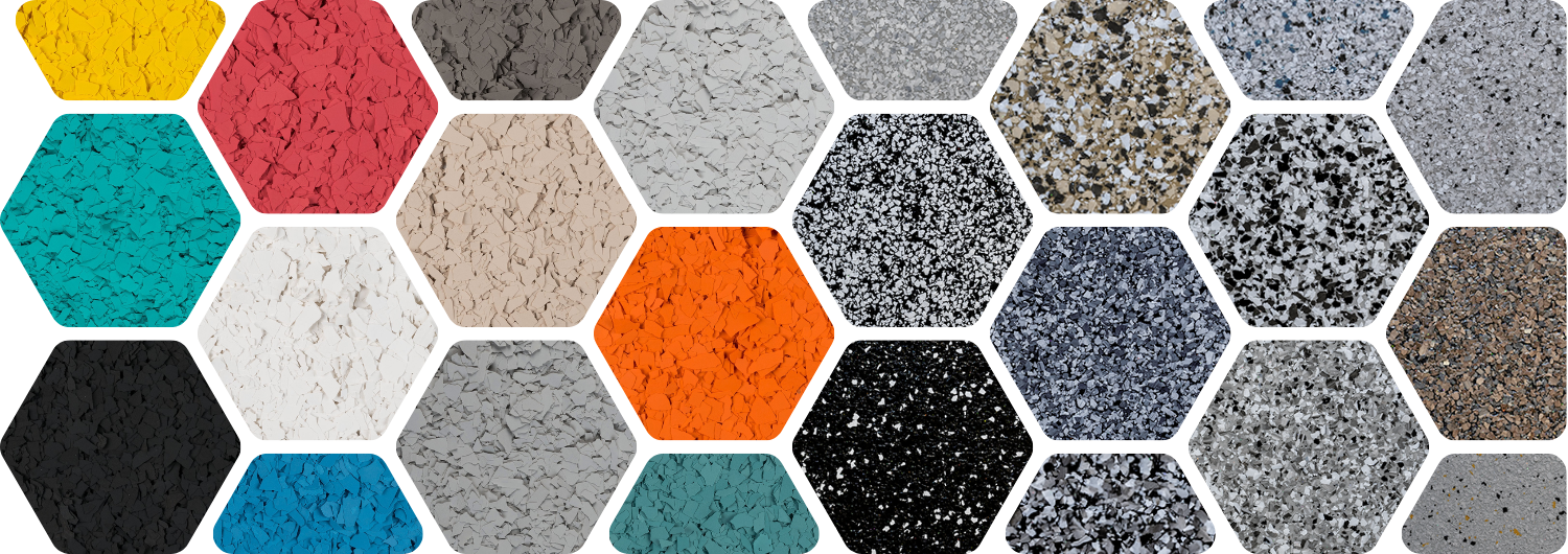 Coloured Vinyl and Acrylic Flakes for Epoxy Flake Flooring - Epoxy ...